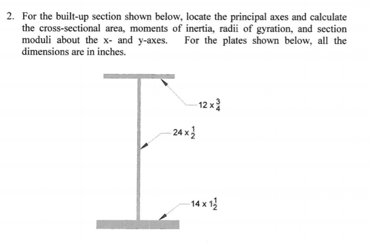Solved 2. For the built-up section shown below, locate the | Chegg.com