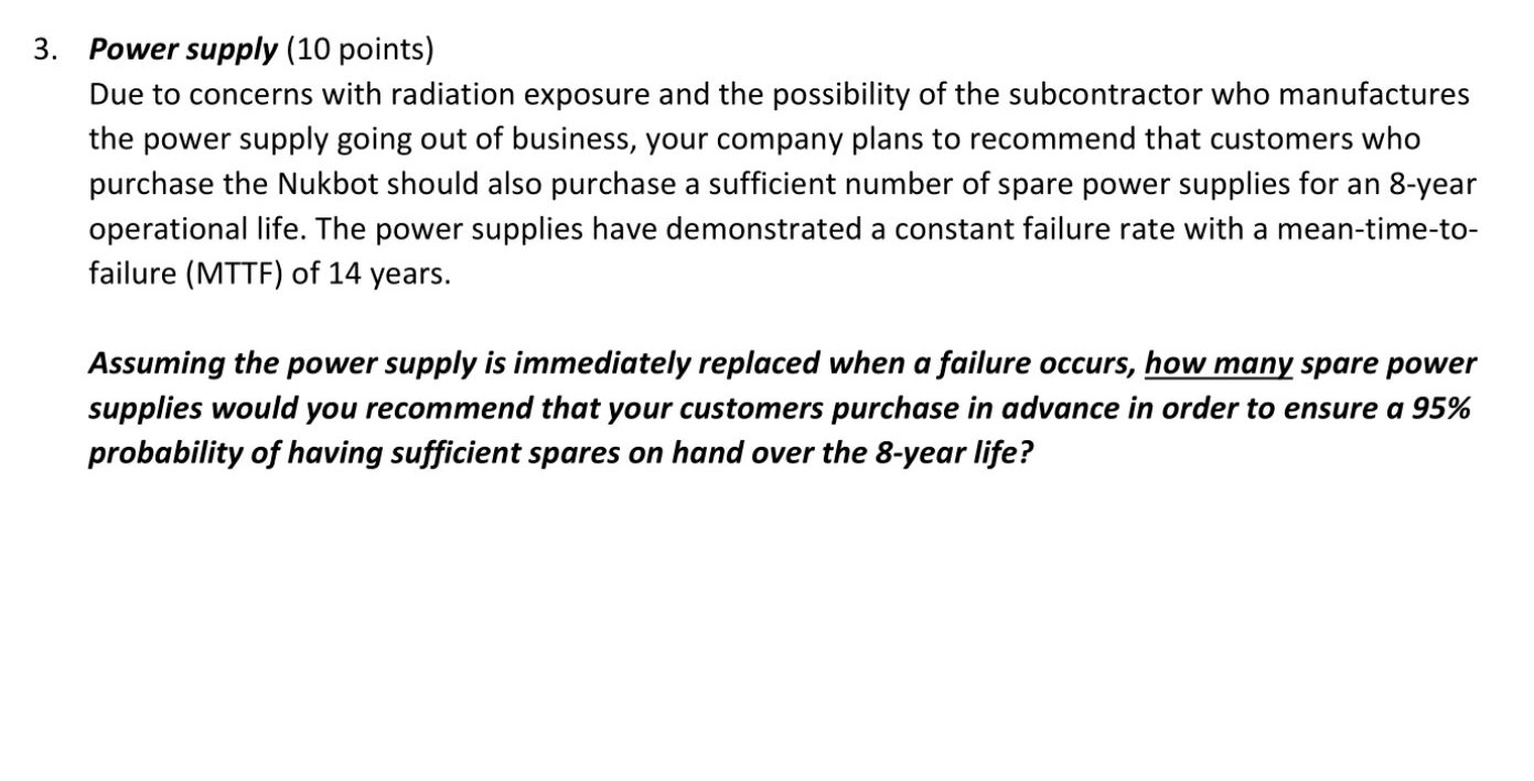 Solved Power supply (10 points) Due to concerns with | Chegg.com