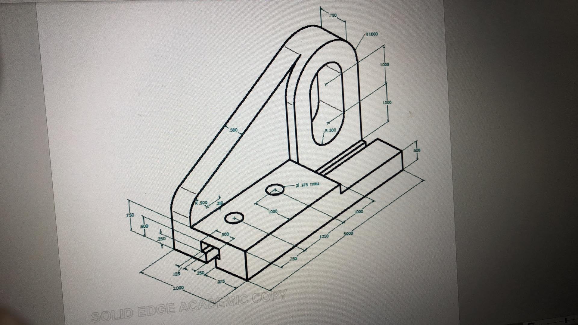 Solved Create a solid model from the attached dimensioned | Chegg.com