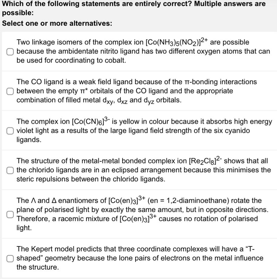 Solved Which of the following statements are entirely | Chegg.com