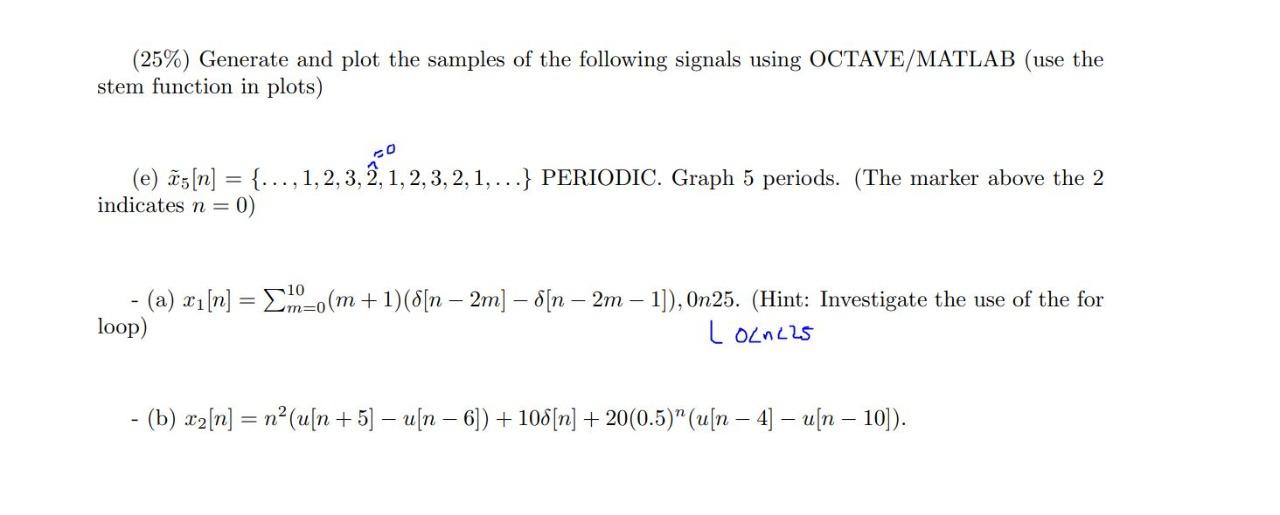(25%) Generate and plot the samples of the following | Chegg.com