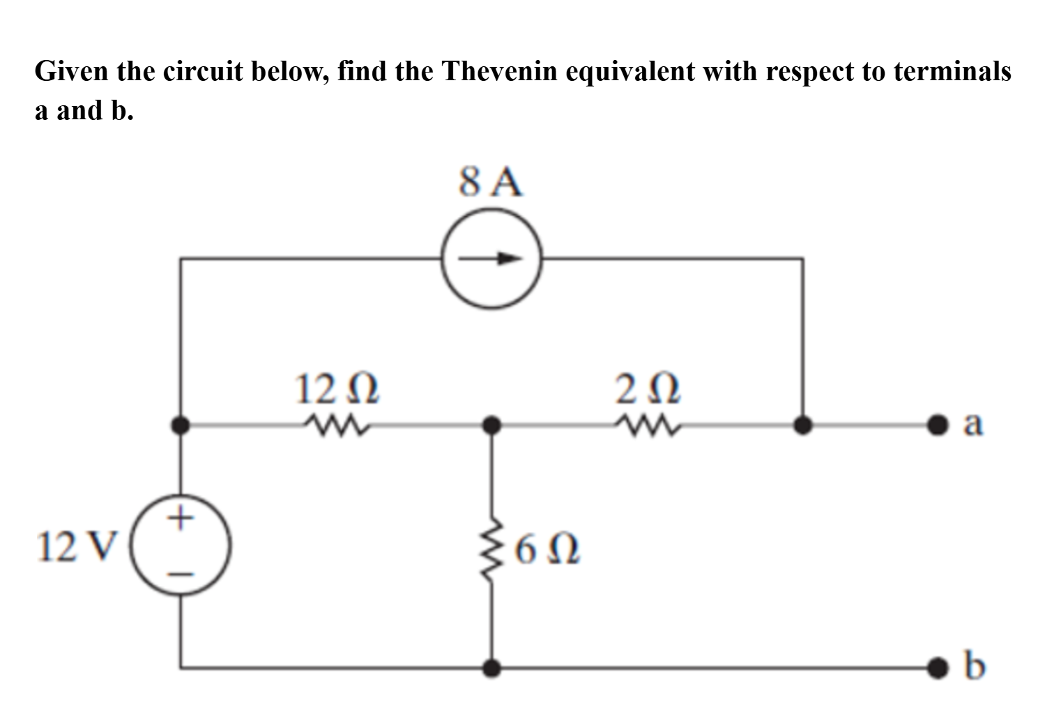 Solved Given the circuit below, find the Thevenin equivalent | Chegg.com