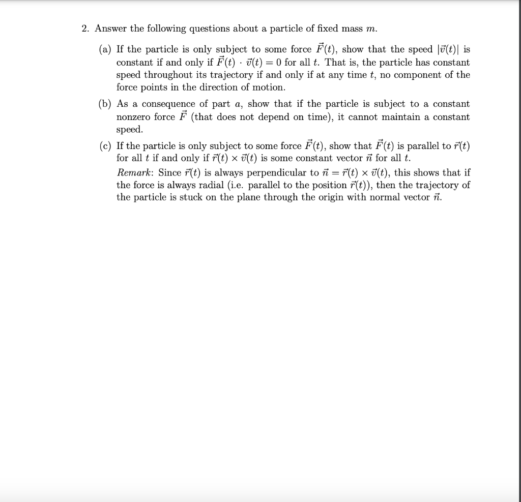 Solved 2. Answer the following questions about a particle of | Chegg.com