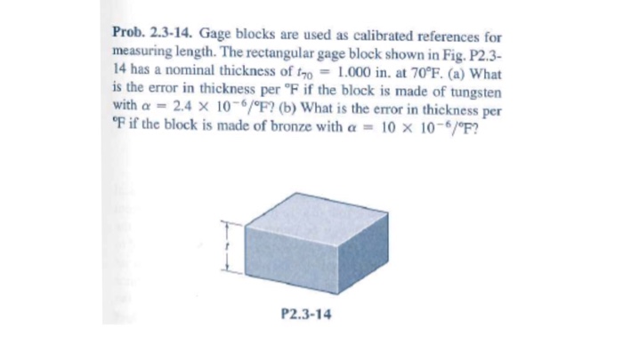 Solved Gage blocks are used as calibrated references for | Chegg.com