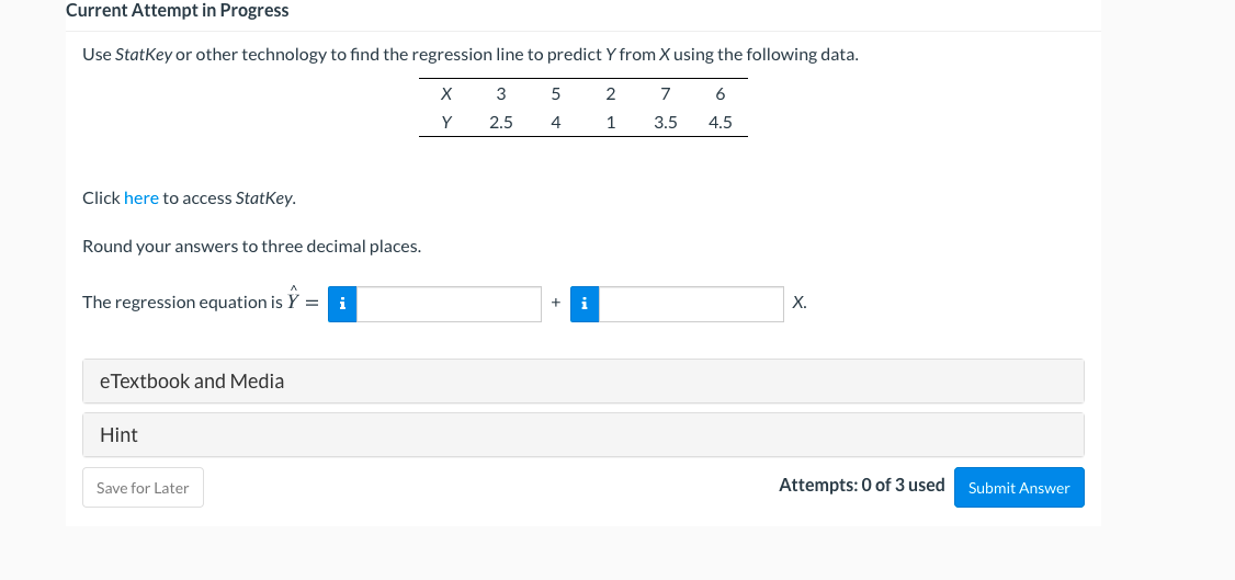 Solved Current Attempt in Progress Use Statkey or other | Chegg.com