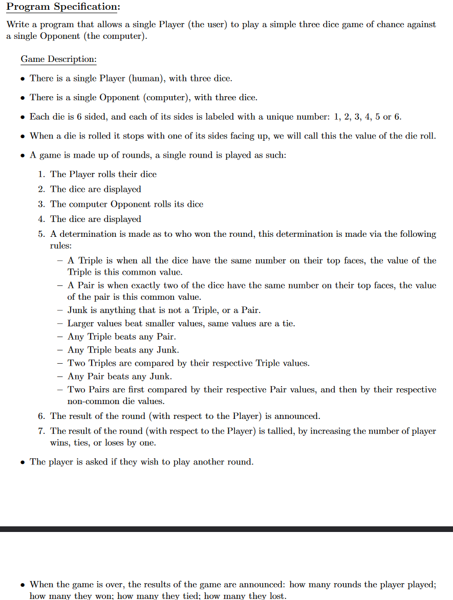 Solved Program Specification: Write a program that allows a | Chegg.com