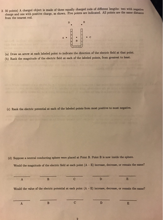 Solved A charged object is made of three equally charged | Chegg.com