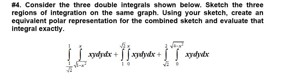 Solved #4. Consider the three double integrals shown below. | Chegg.com