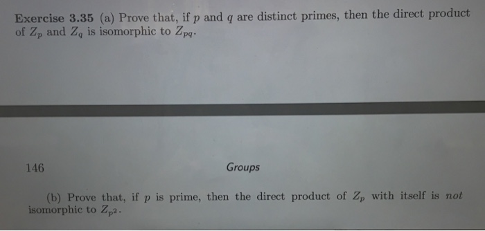 Solved Exercise 3.35 (a) Prove that, if p and q are distinct | Chegg.com
