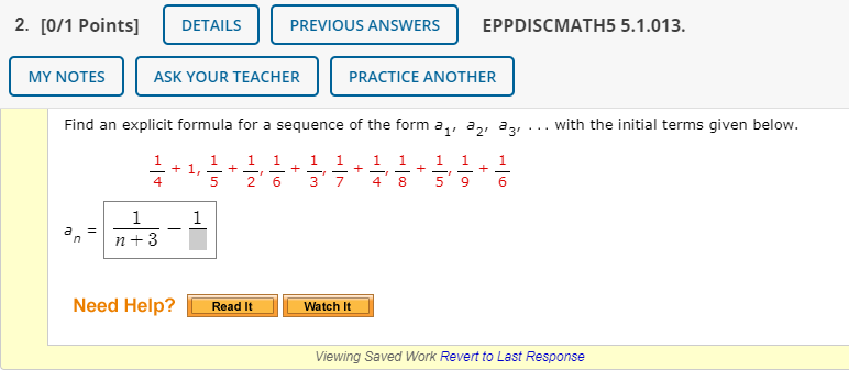 Solved 2. [0/1 Points] DETAILS PREVIOUS ANSWERS EPPDISCMATH5 | Chegg.com