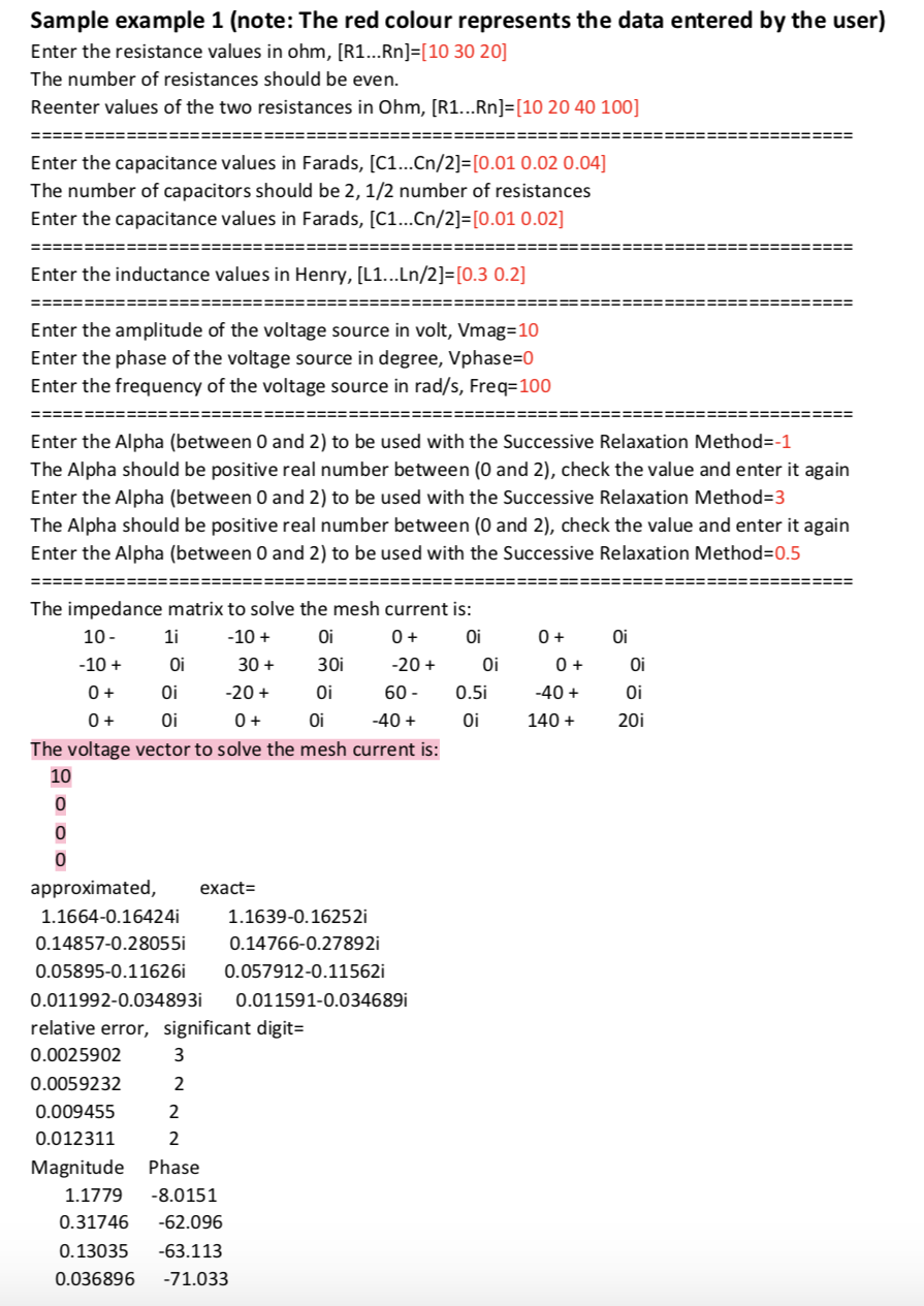 Sample example 1 (note: The red colour represents | Chegg.com