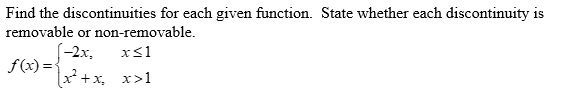 Solved Find the discontinuities for each given function. | Chegg.com