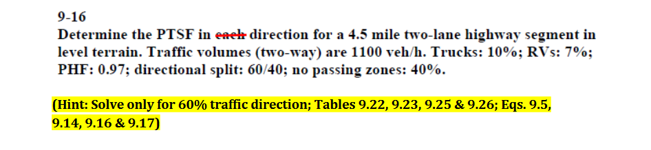 Solved Transportation engineering question from | Chegg.com