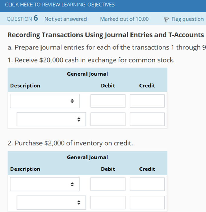 Solved CLICK HERE TO REVIEW LEARNING OBJECTIVES QUESTION6 | Chegg.com