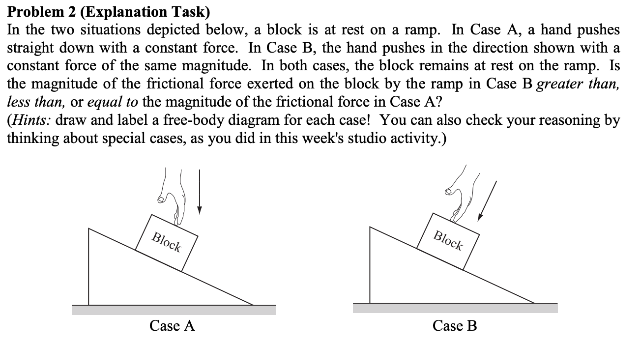 Solved Problem 2: In the two situations depicted below, a | Chegg.com