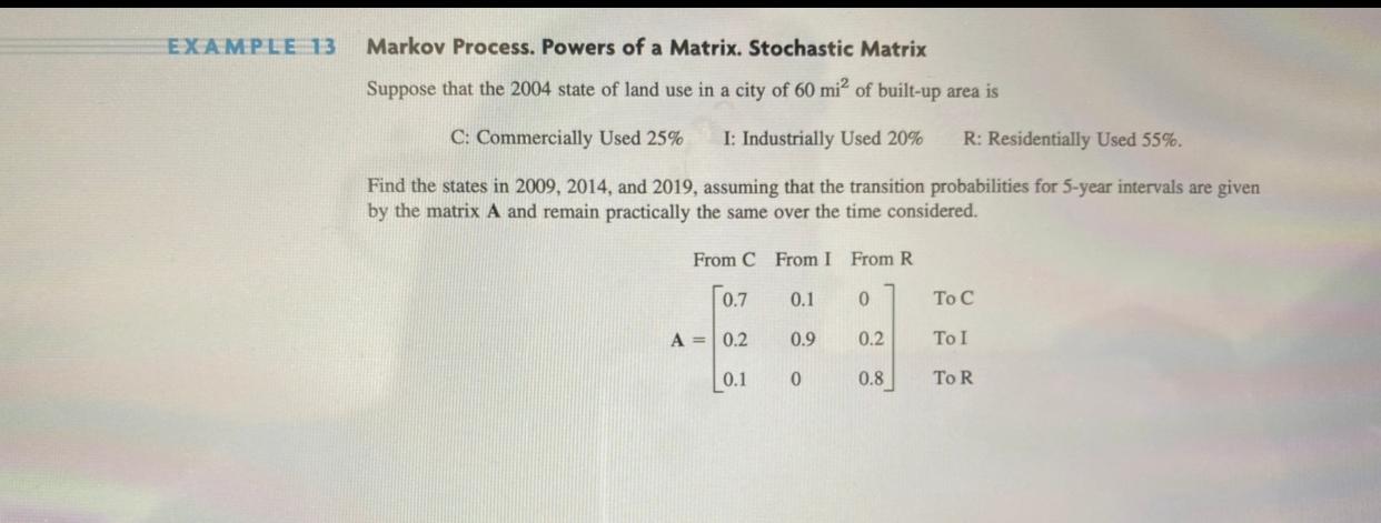 Solved CAS Experiment. Markov Process. Write a program for a | Chegg.com