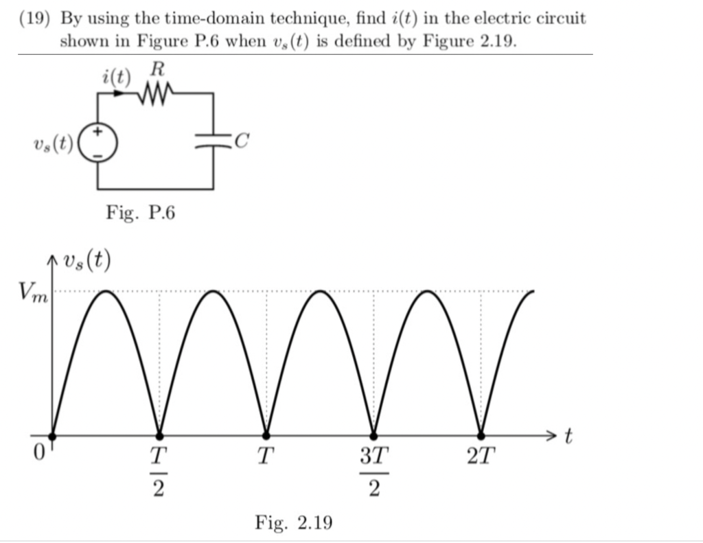 Solved (19) By using the time-domain technique, find i(t) in | Chegg.com