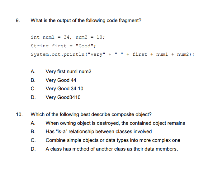Solved 6 The Following Assignment Statements In Java Is 1951