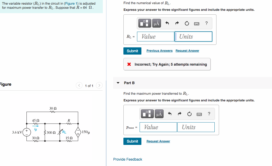 Solved The variable resistor (RL) in the circuit in (Figure | Chegg.com