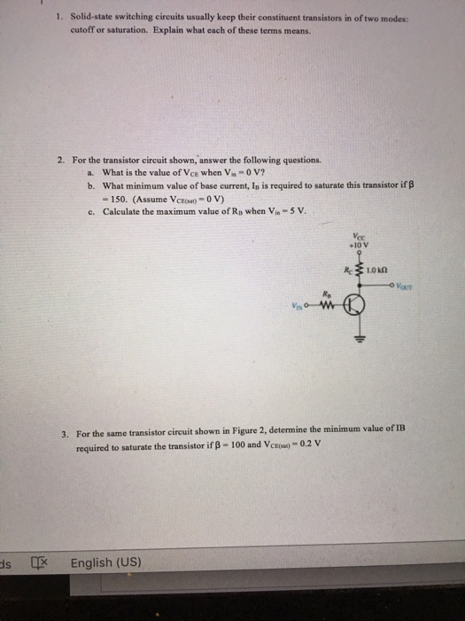 Solved Solid-state switching circuits usually keep their | Chegg.com
