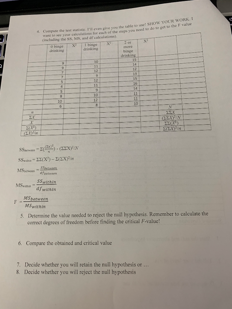 Solved Name: Group Number: PSY 3211 - Research Methods and | Chegg.com