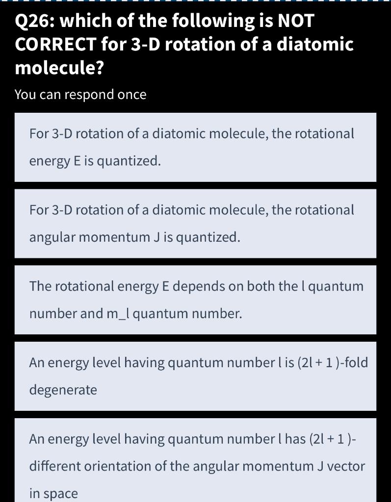 Solved lou can respond once For 3-D rotation of a diatomic | Chegg.com