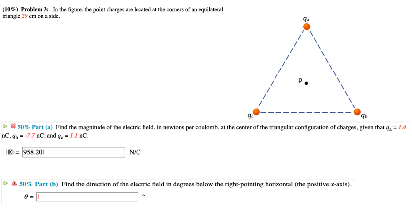 Solved (10%) Problem 3: In the figure, the point charges are | Chegg.com
