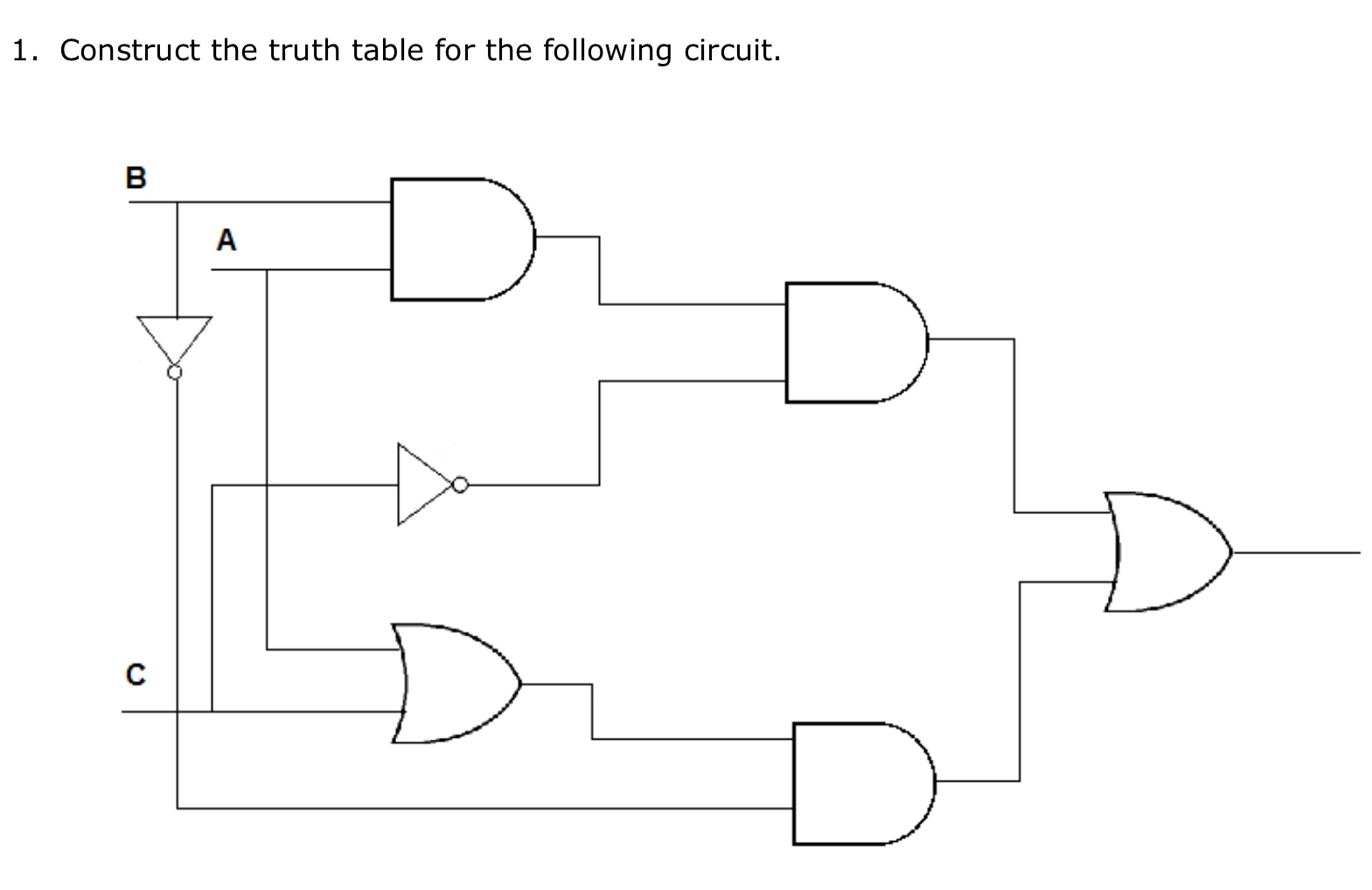 Solved 1 Construct The Truth Table For The Following