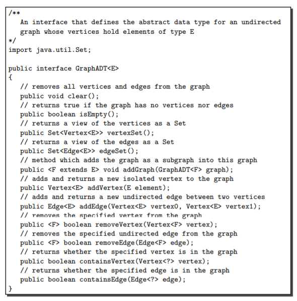 Solved /** An interface that defines the abstract data type | Chegg.com