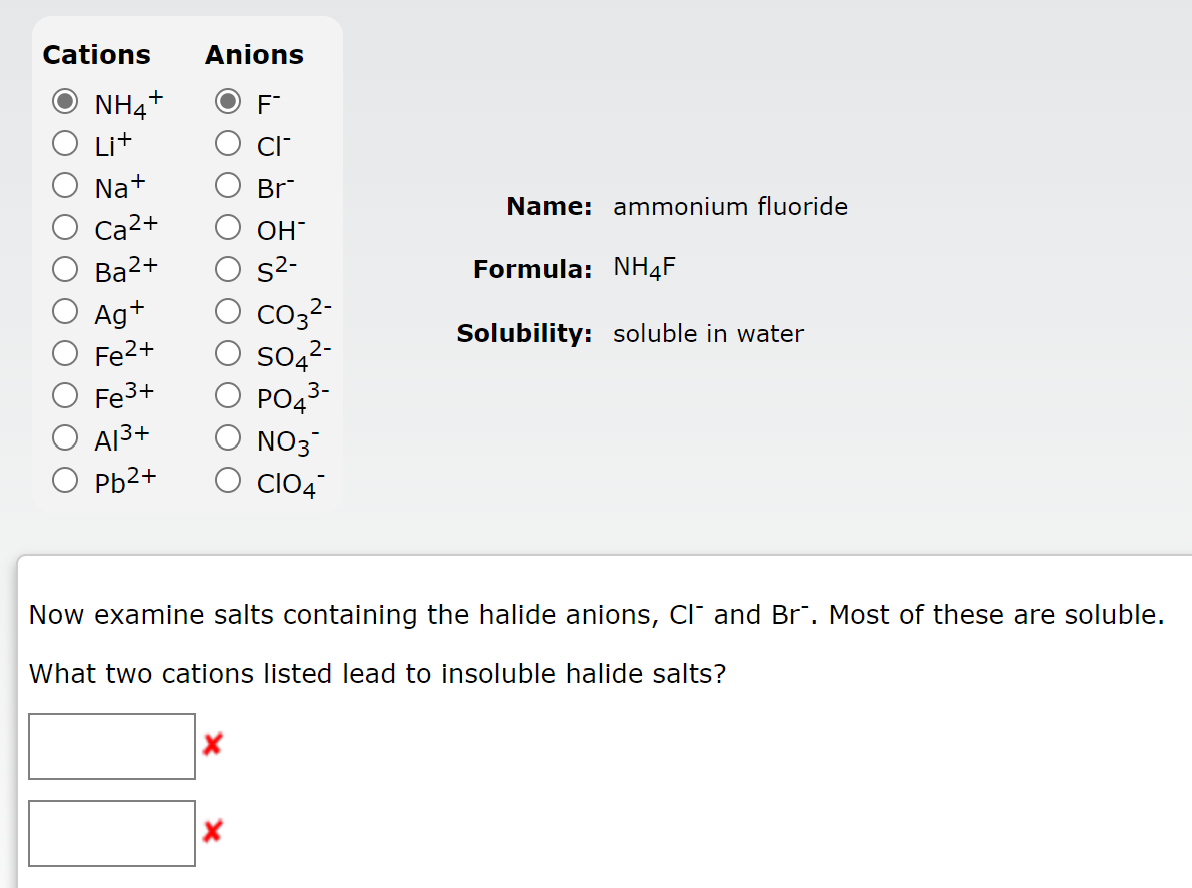 Solved Now examine salts containing the halide anions, | Chegg.com