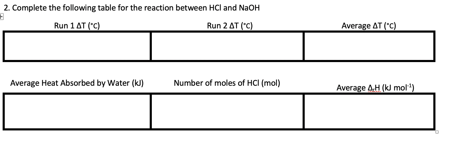 Solved HCI + NaOH + NaCl + H2O his experiment was performed | Chegg.com