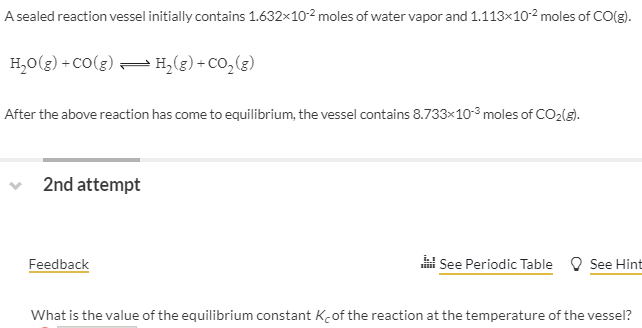 Solved A sealed reaction vessel initially contains | Chegg.com