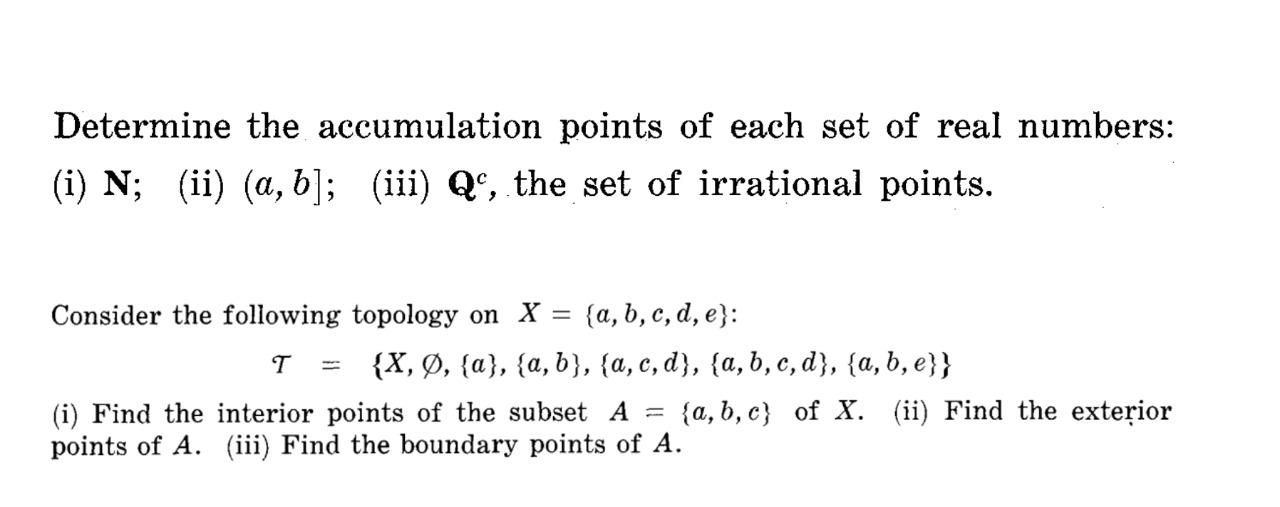 Solved Determine the accumulation points of each set of real | Chegg.com