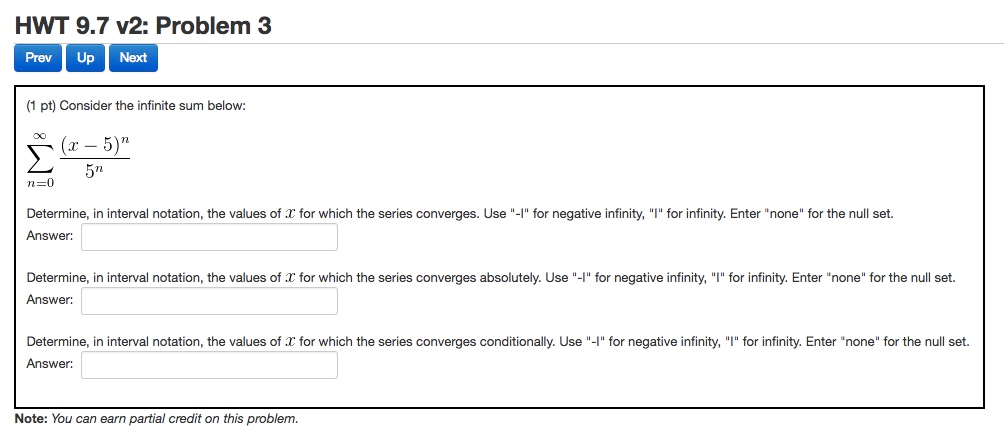 Solved HWT 9.7 v2: Problem 3 Prev Up Next (1 pt) Consider | Chegg.com
