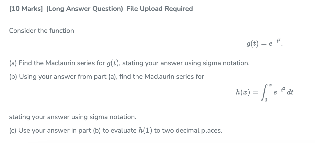 Solved (10 Marks] (Long Answer Question) File Upload | Chegg.com