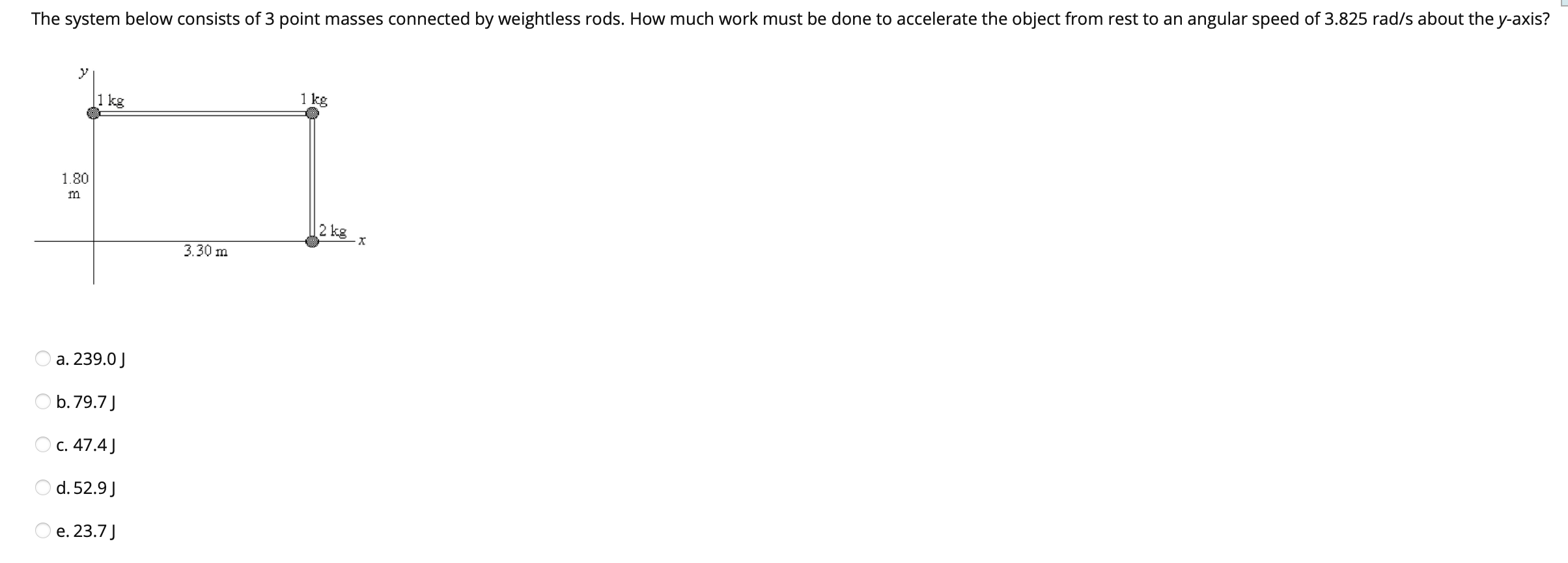 Solved The system below consists of 3 point masses connected | Chegg.com