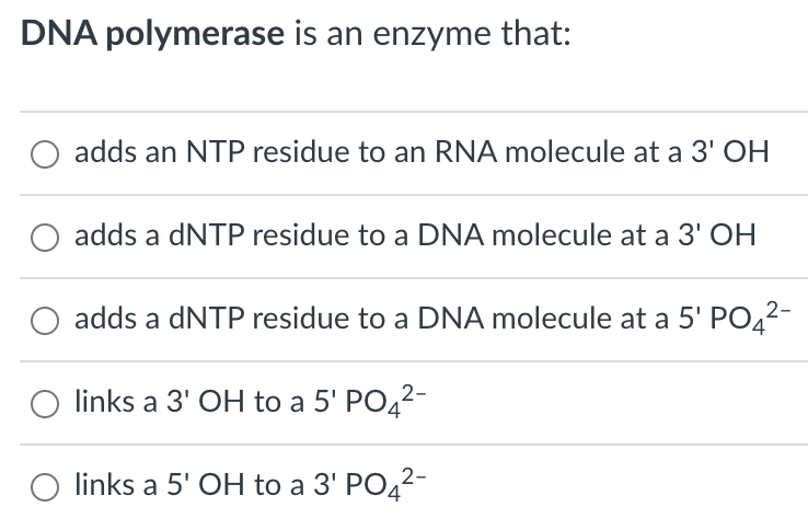 Solved RNA polymerase is an enzyme that: adds an NTP residue | Chegg.com