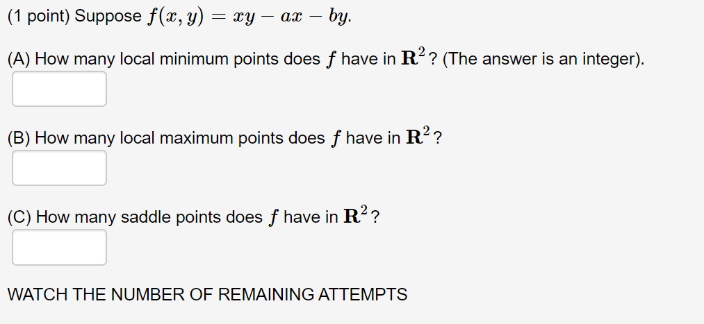 Solved (1 point) The function f has continuous second | Chegg.com