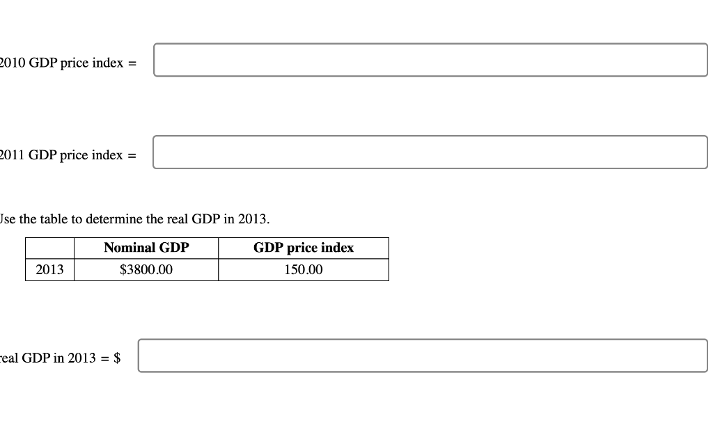 Solved The GDP price index formula can be used in a variety | Chegg.com