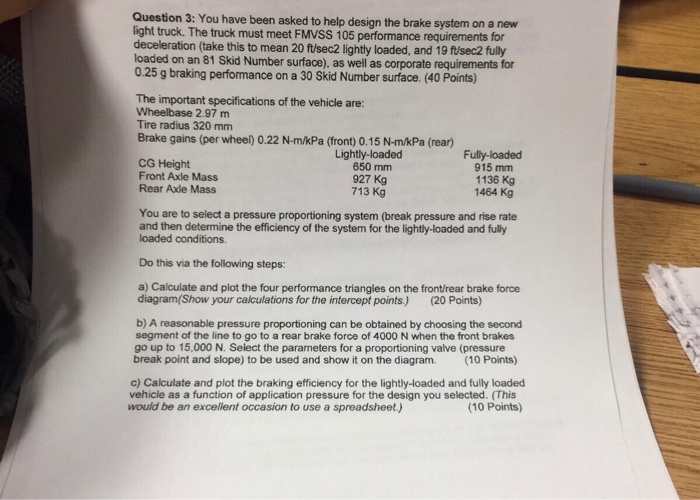 Solved You have been asked to help design the brake system | Chegg.com
