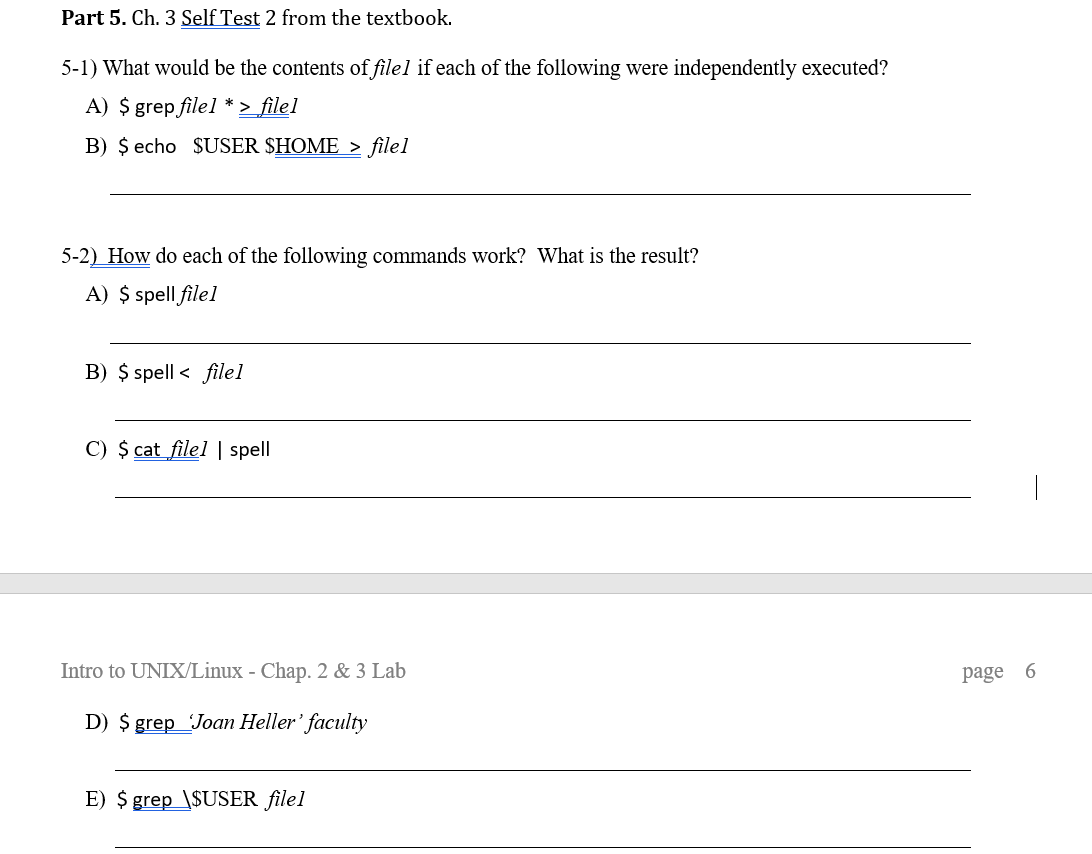 Solved Part 5. Ch. 3 Self Test 2 from the textbook. 5-1) | Chegg.com