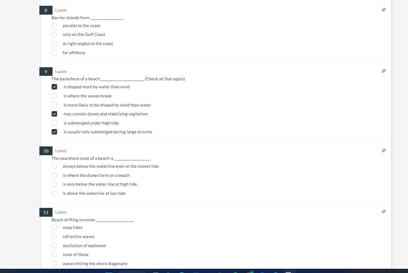 Solved 81 point Barrier islands form parallel to the coast | Chegg.com