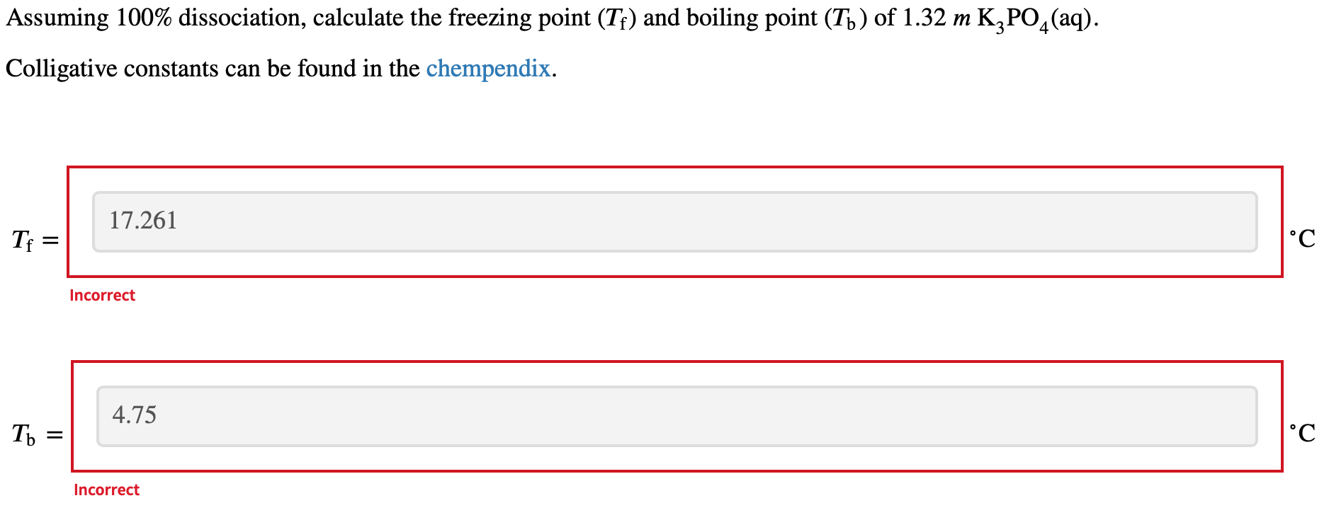 Solved Assuming 100% dissociation, calculate the freezing | Chegg.com