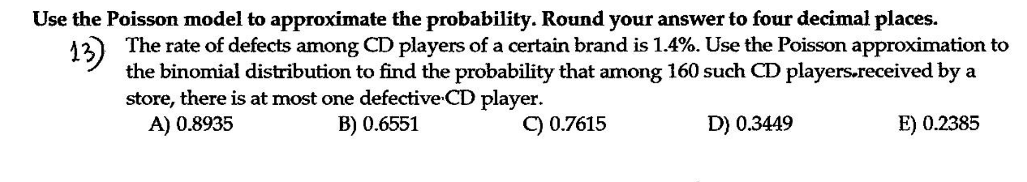 Solved Use the Poisson model to approximate the probability. | Chegg.com