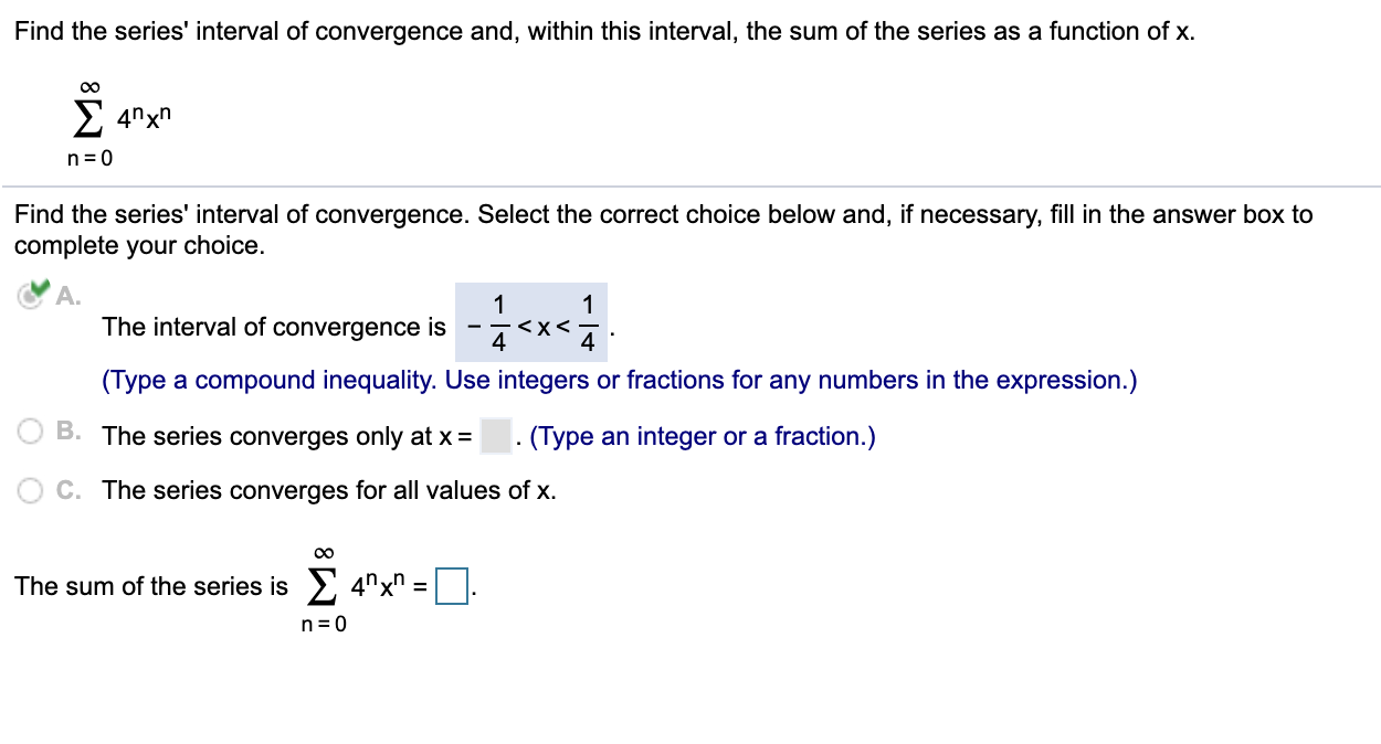 Solved Find the series' interval of convergence and, within | Chegg.com