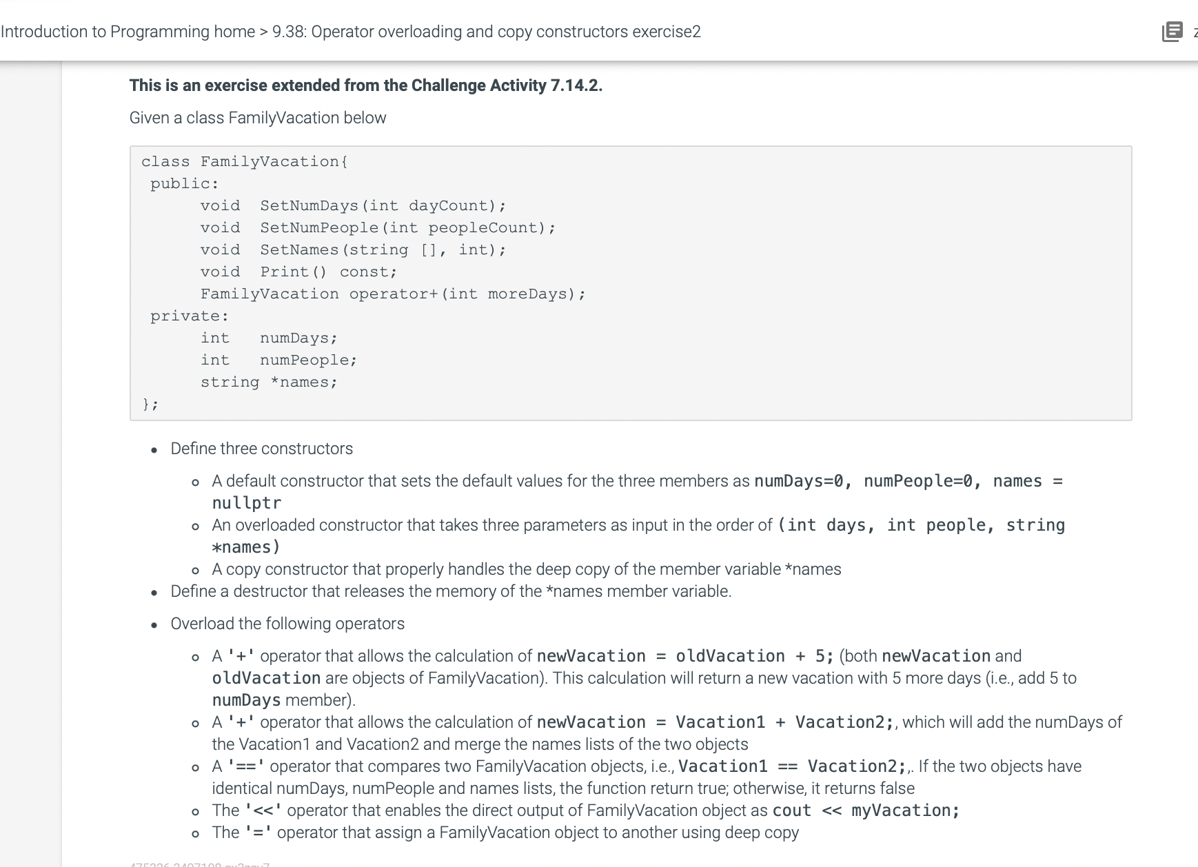 Solved ntroduction to Programming home > 9.38: Operator | Chegg.com