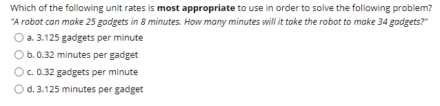 Solved Which of the following unit rates is most appropriate | Chegg.com