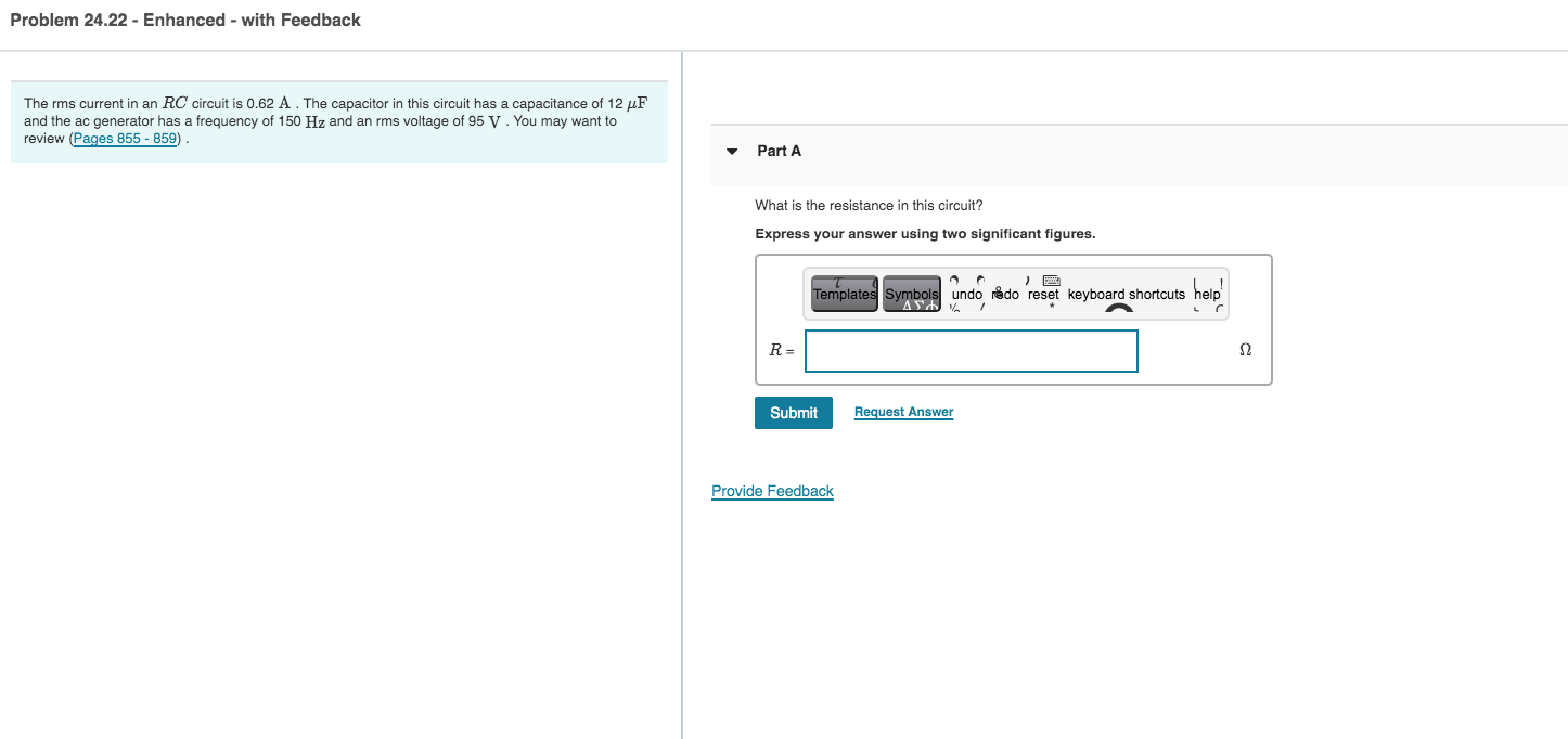 Solved Problem 24.22 - Enhanced - with Feedback The rms | Chegg.com