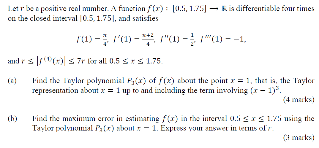 Solved Let r be a positive real number. A function f(x): | Chegg.com