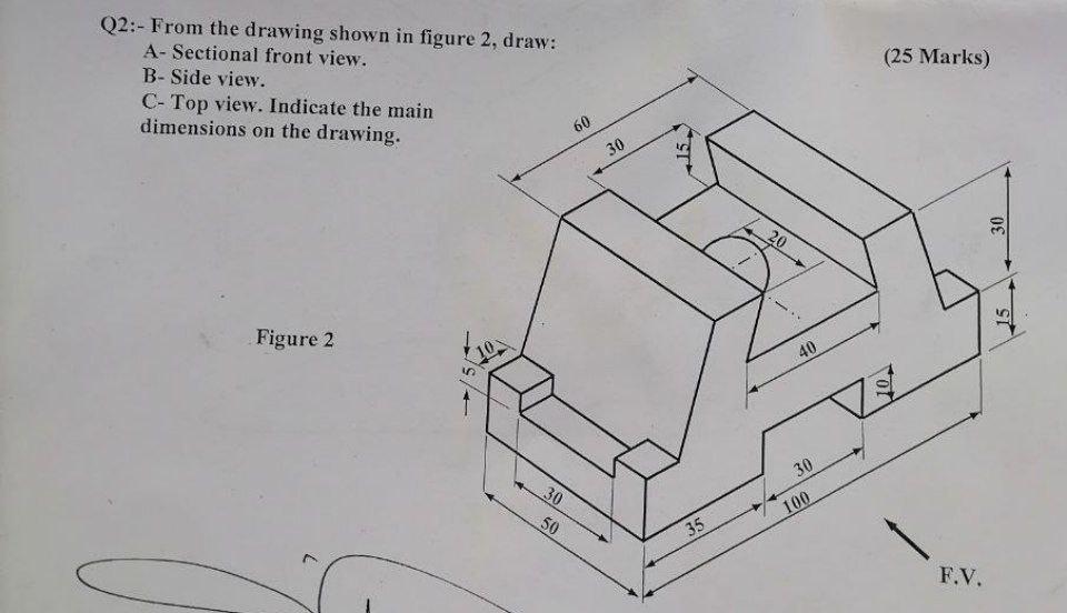 Solved (25 Marks) Q2:- From the drawing shown in figure 2, | Chegg.com